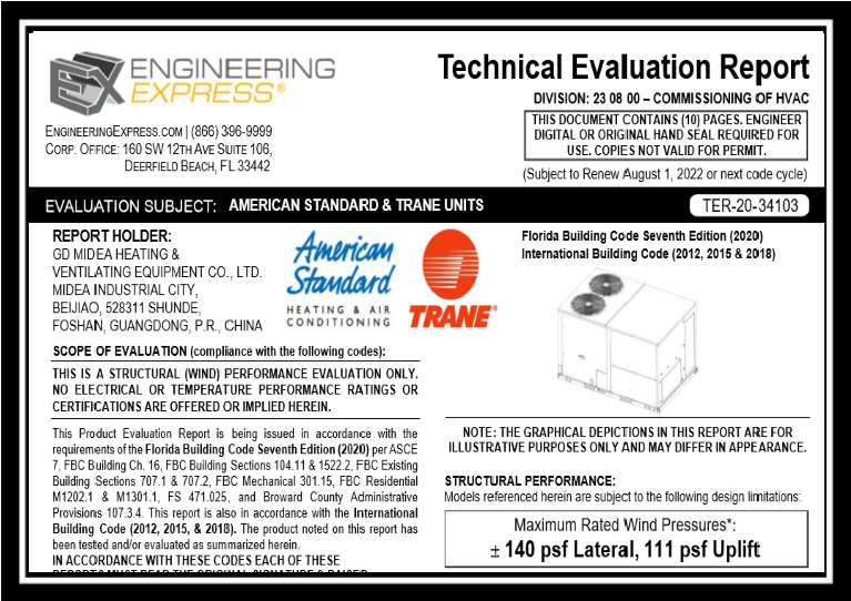 American Standard Units (TER 20-28651)