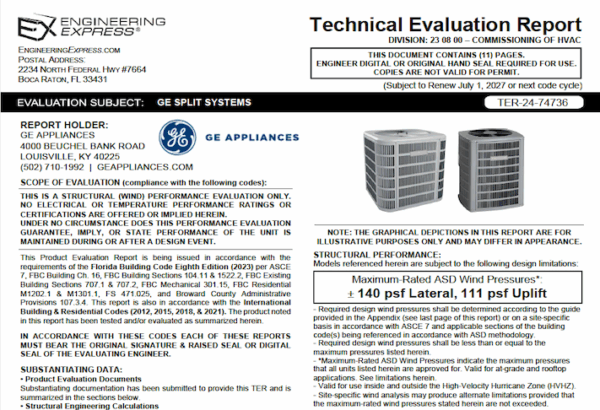 GE Appliances: GE Split Systems Technical Evaluation
