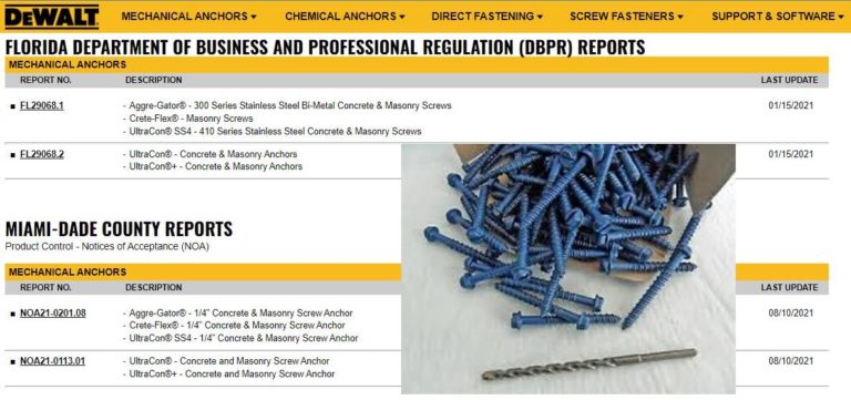 Product Evaluations For Dewalt Anchors - Engineering Express®