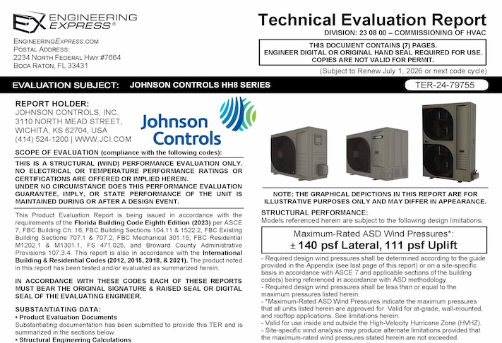 Johnson Controls: HH8 Series