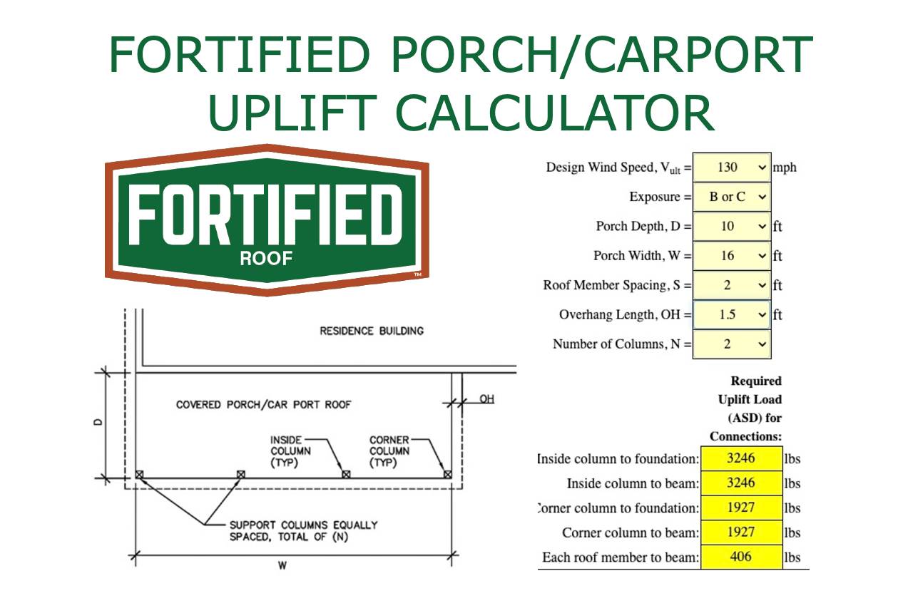 FORTIFIED Home Patio Column Uplift Calculator - Engineering Express