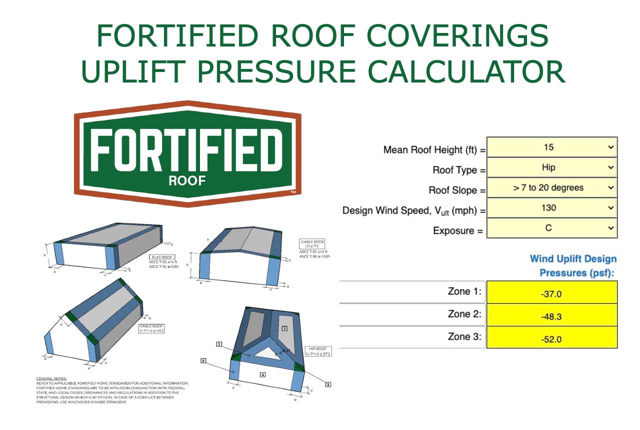 FORTIFIED Roof Coverings Uplift Pressure Calculator - Engineering Express